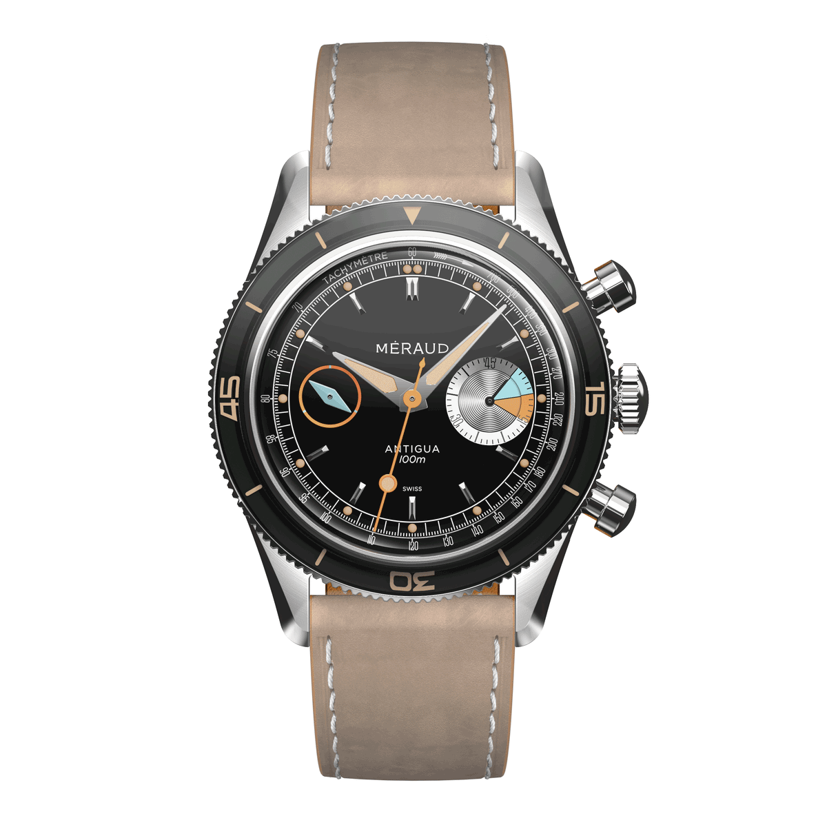 Meraud Antigua 'Miho Black' Manual Chronograph: Swiss Made Timepiece ...