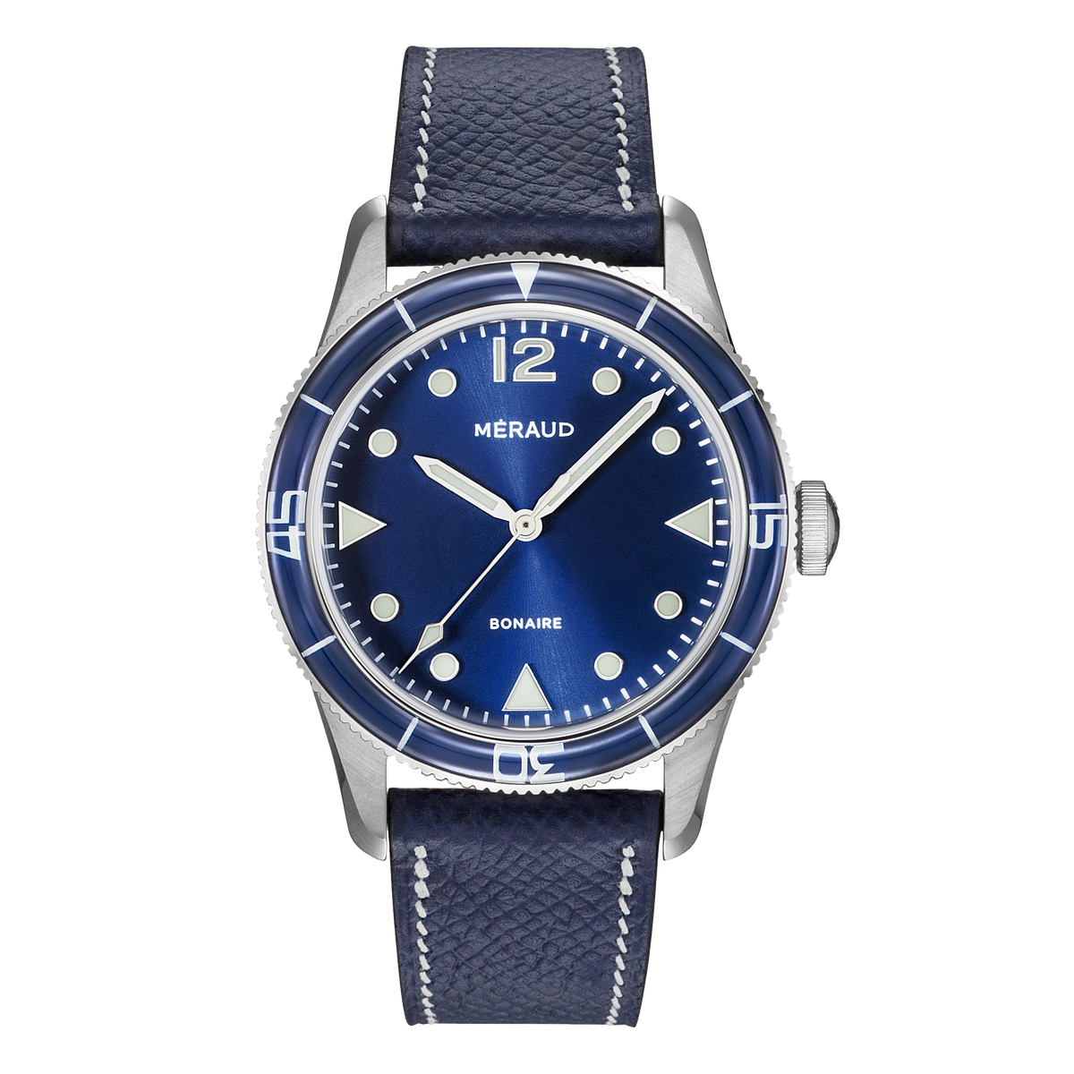 Meraud Bonaire ‘Marine Blue’ watch with Swiss Made automatic caliber ...